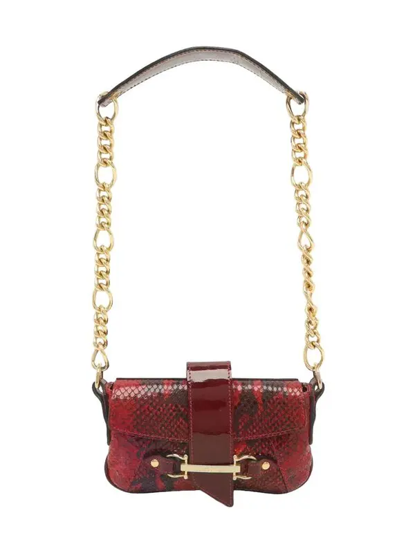 Dolce & Gabbana Snakeskin-embossed Shoulder Bag - Red