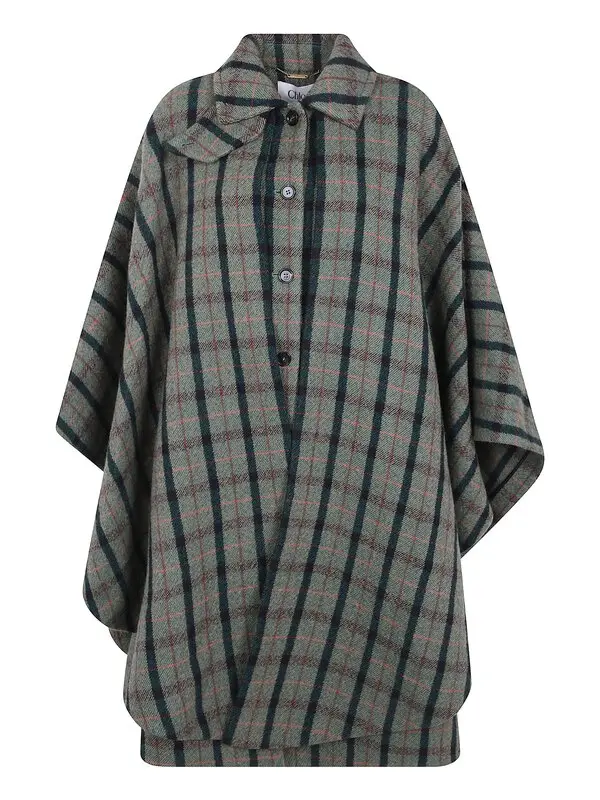 Chloé Check Cape - Multi