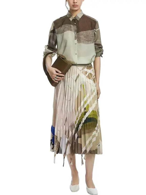 JNBY Pearl-print Silk Shirt - Neutrals