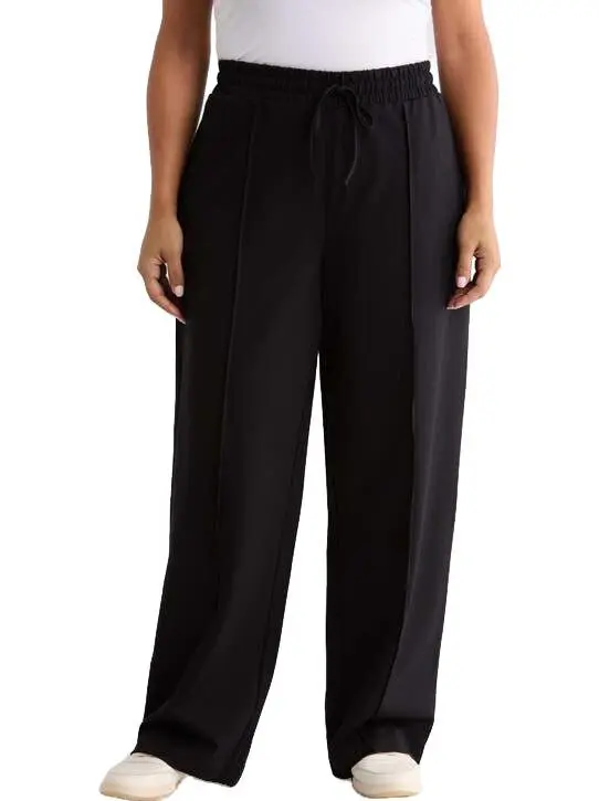 Caslon Ponte Pull-on Wide Leg Pants - Black