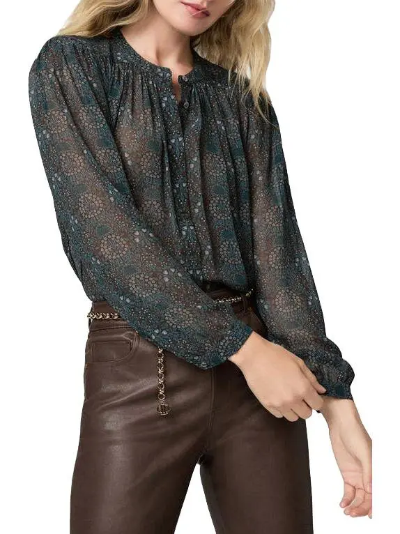 Paige Suri Floral Silk Button-up Shirt - Dark Blue Multi