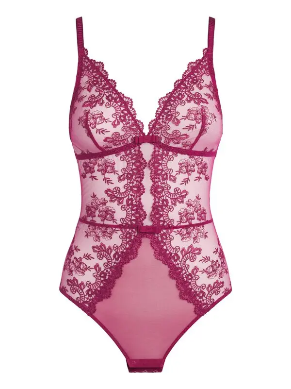 Simone Perele Lace Passion Bodysuit - Pink
