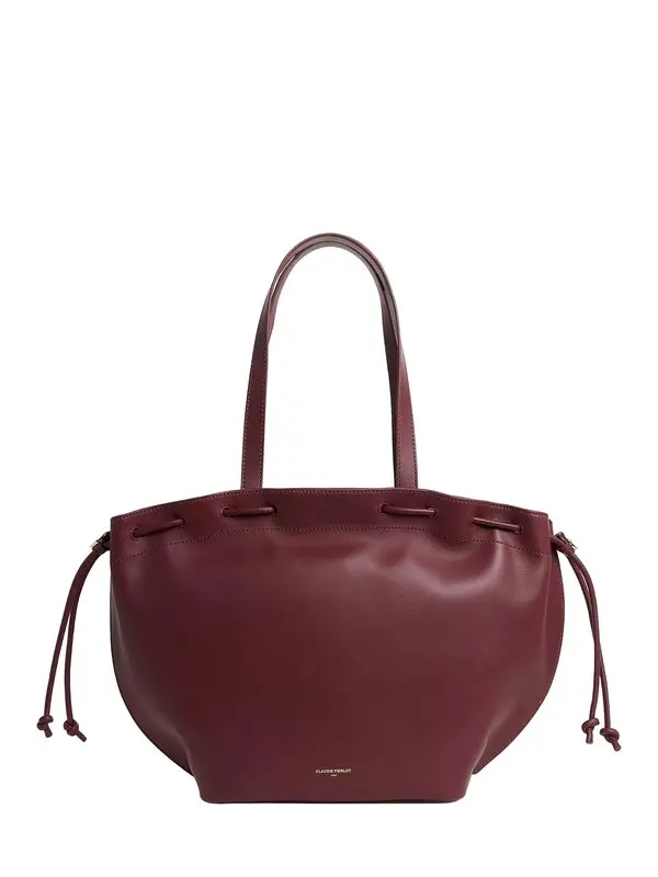 Claudie Pierlot Leather Drawstring Tote Bag - Red