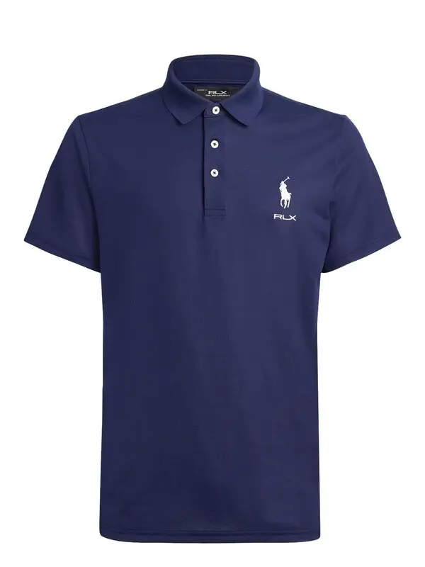 Rlx Ralph Lauren Tailored-fit Performance Polo Shirt - Navy