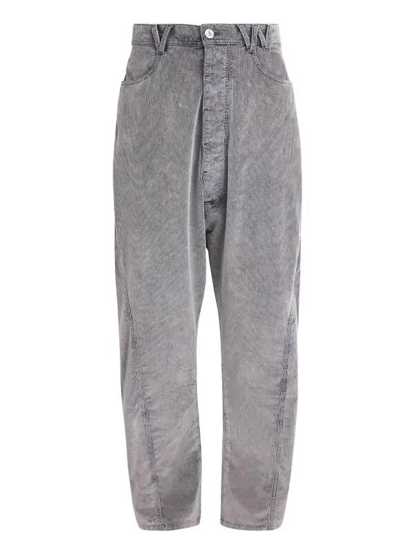 VIVIENNE WESTWOOD Corduroy Twisted Seam Straight Jeans - Grey