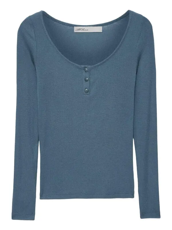 ALLSAINTS Jules Henley T-shirt - Blue