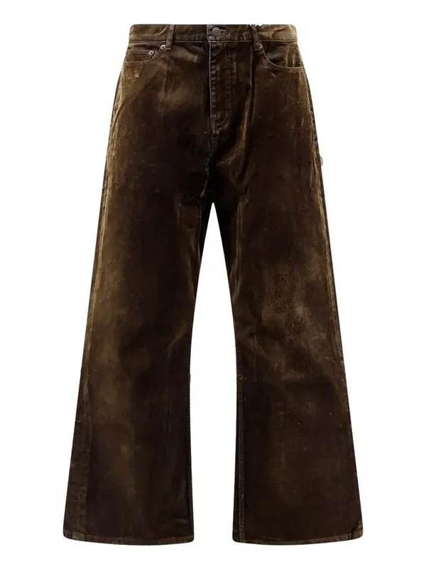 TONYWACK Flocked Cotton Jeans - Brown