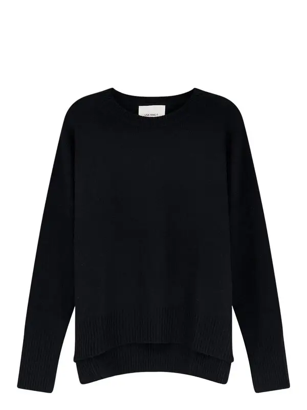 LISA YANG Mila Cashmere Sweater With Ribbed Knit - Black