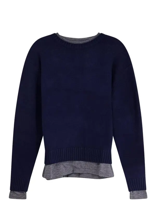 TONYWACK Layered Wool And Cashmere Sweater - Blue
