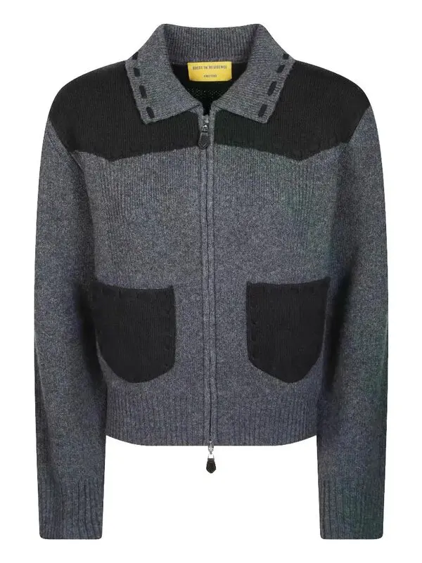 Guest In Residence Saddle Up! Panelled Knit Jacket - Grey