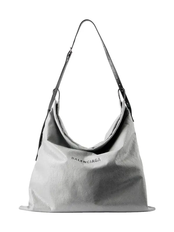 Balenciaga Shopper Dustbag Large Leather Tote Bag - Gray