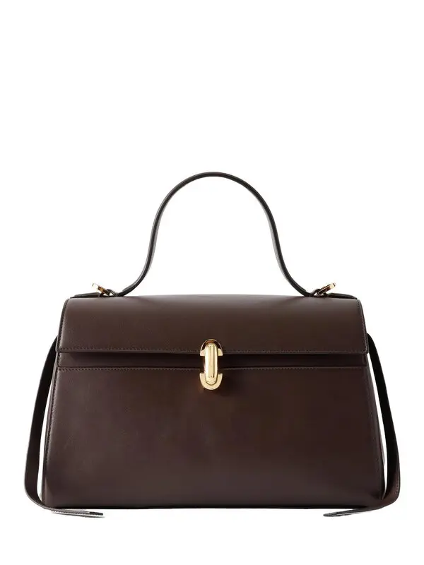 Savette Soft Symmetry Leather Top Handle Bag - Brown