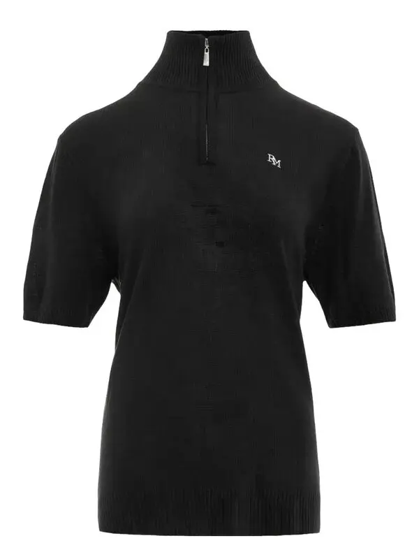 Rally Movement Half-zip Short-sleeve Sweater - Black