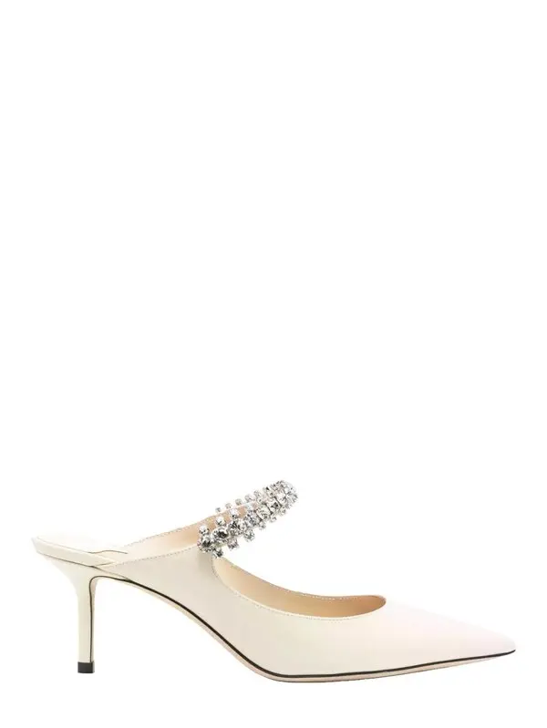 JIMMY CHOO Bing 65mm Patent Leather Mules - Neutrals