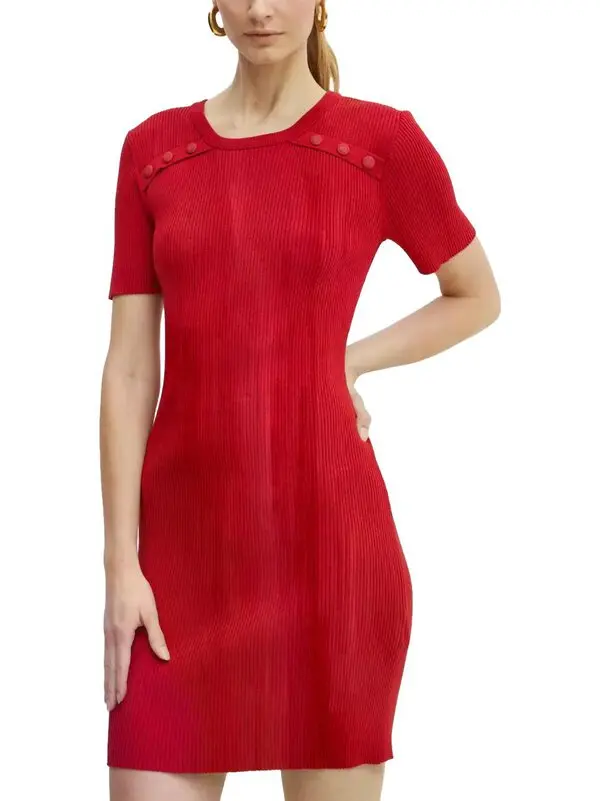 MORGAN Button-detail Mini Dress - Red