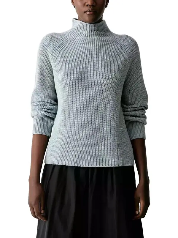 Marc O'polo Ribbed-knit Raglan-sleeve Sweater - Blue