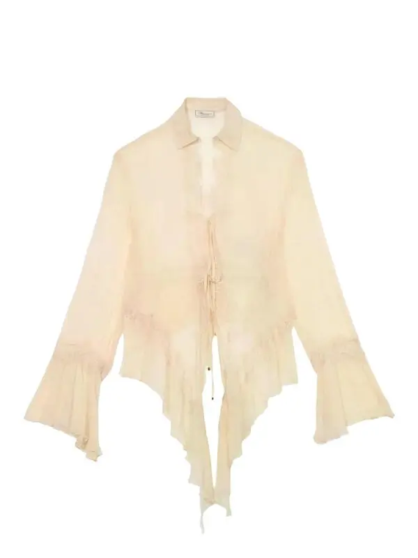 Blumarine Lace-trim Blouse - Neutrals