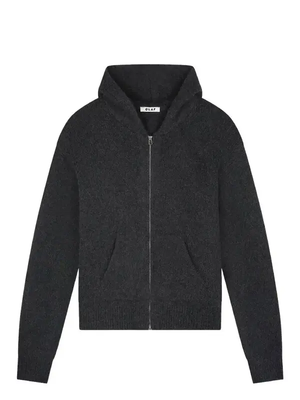 OLAF Zip-up Knit Cardigan - Grey