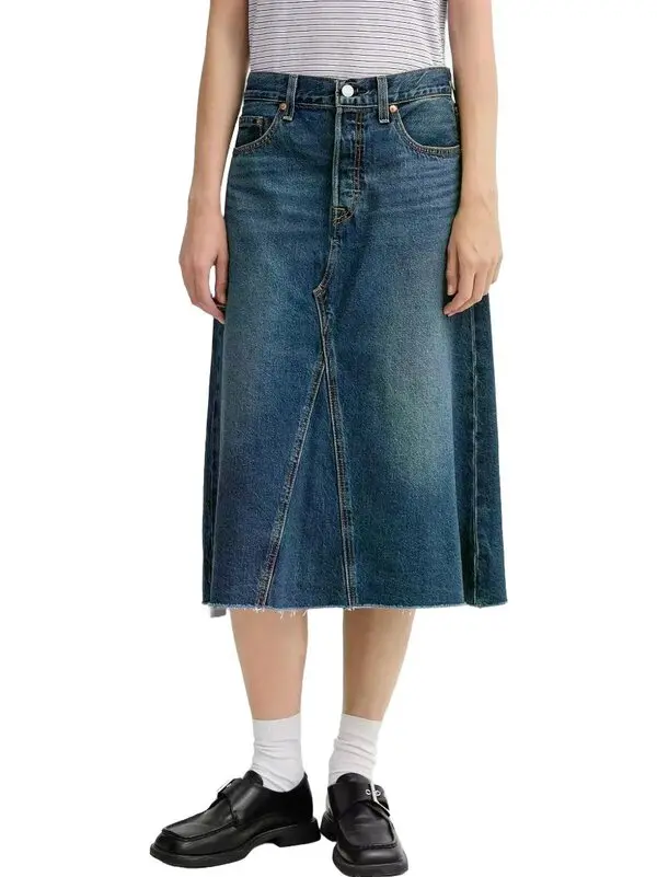 LEVI'S Frayed A-line Midi Skirt - Blue