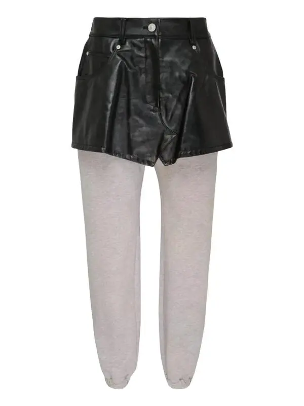PUSHBUTTON Mini-skirt-layered Track Pants - Grey