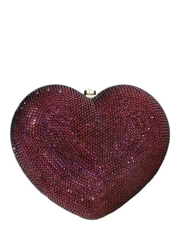 Judith Leiber L'amour Petit Coeur Amethyst Crystal-embellished Mini Bag - Red