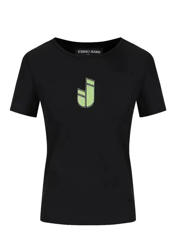 Iceberg Crystal-embellished Logo-patch T-shirt - Black
