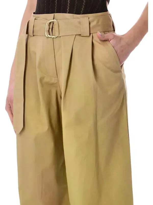 SESSUN Belted-pleated Tailored Trousers - Neutrals