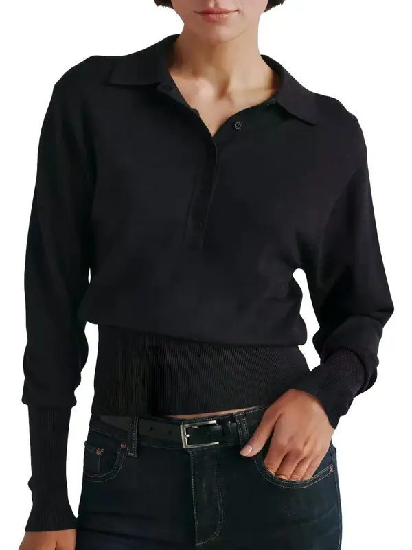 DL1961 November Polo Sweater - Black