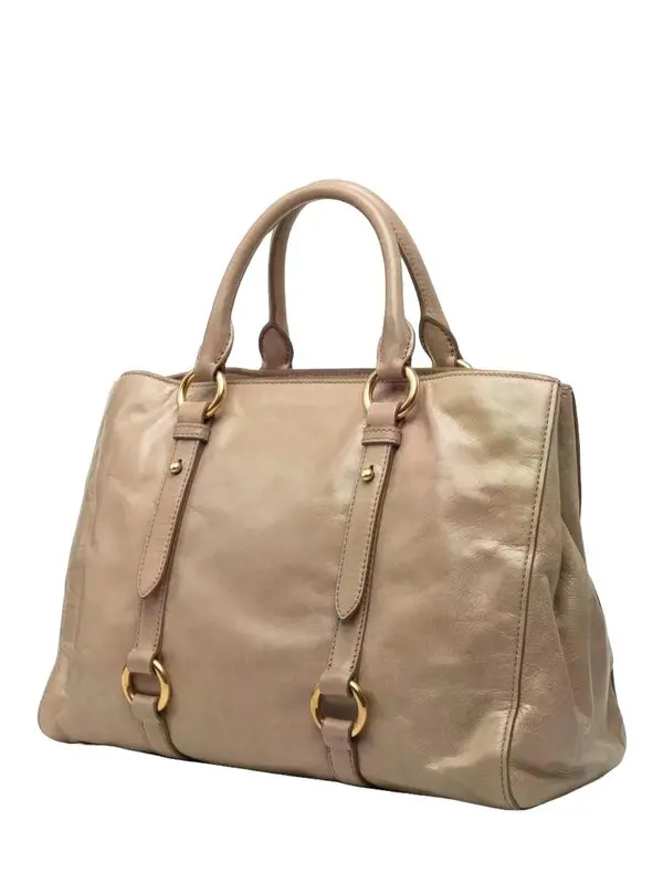 Miu Miu 2010-2026 Vitello Shine Satchel - Neutrals
