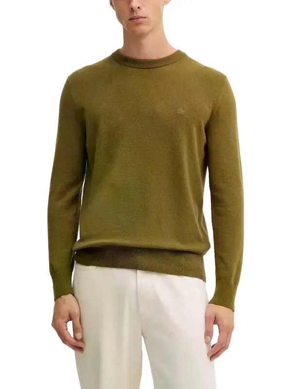 Marc O'polo Round-neck Logo-embroidery Sweatshirt - Green