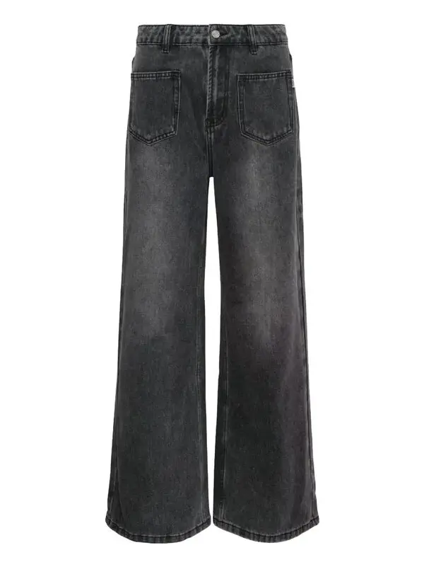Rally Movement 4 Pockets Wide-leg Jeans - Grey