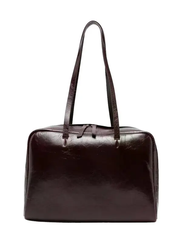 ALYSI Bowling Patent-finish Tote Bag - Red