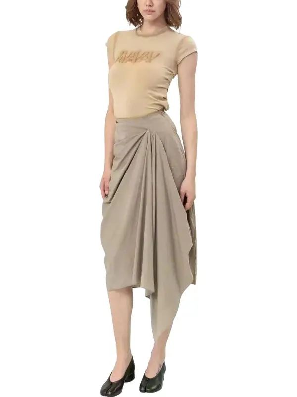 ENTIRE STUDIOS Fleur Asymmetrical Draped Skirt - Neutrals