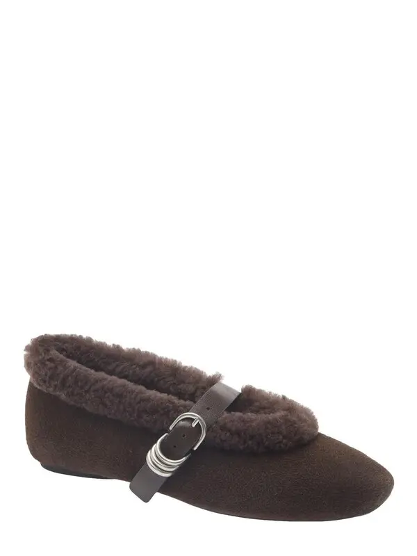 Rag & Bone Spire Genuine Shearling Mary Jane Leather Flat - Dccsd