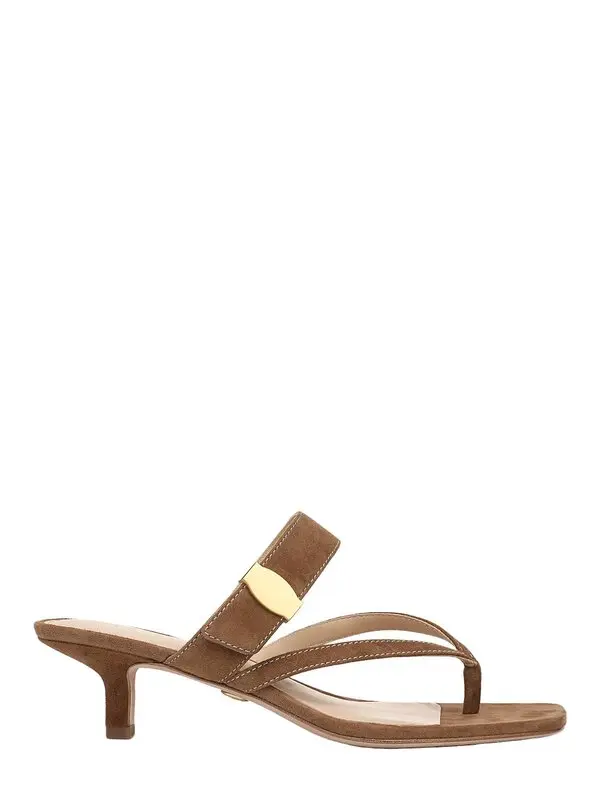 Veronica Beard Salva Dash Kitten-heel Sandal - Chestnut