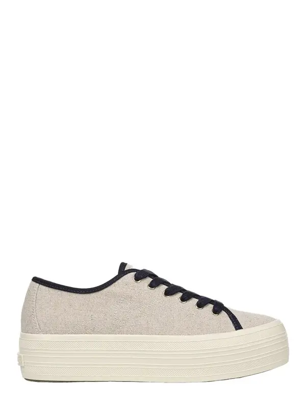 Veronica Beard Truett Platform Sneaker Sand Navy - Sand/navy
