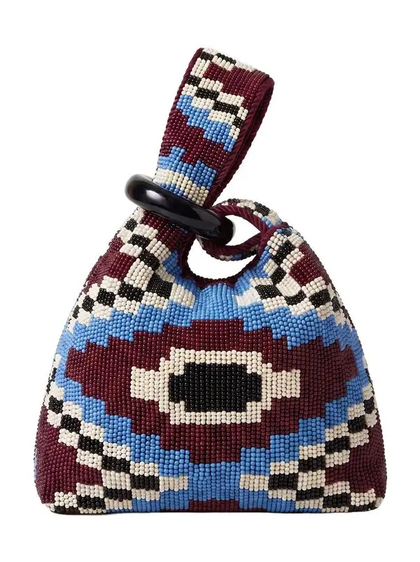 Veronica Beard Beaded Swing Clutch - Wine Multi