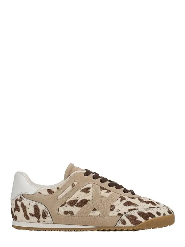 Veronica Beard Natalia Calf Hair Sneaker Sand Brown Multi - Sand/brown Multi