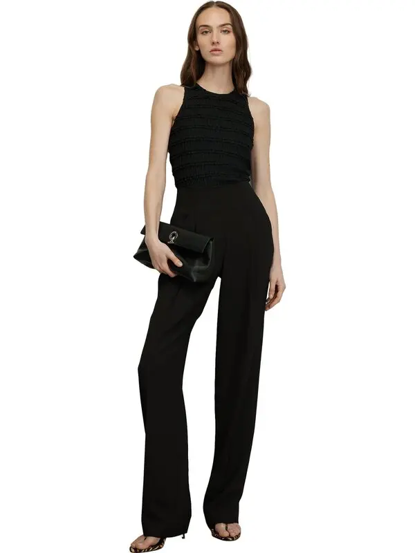 Veronica Beard Kenneth Pleated Pant - Black