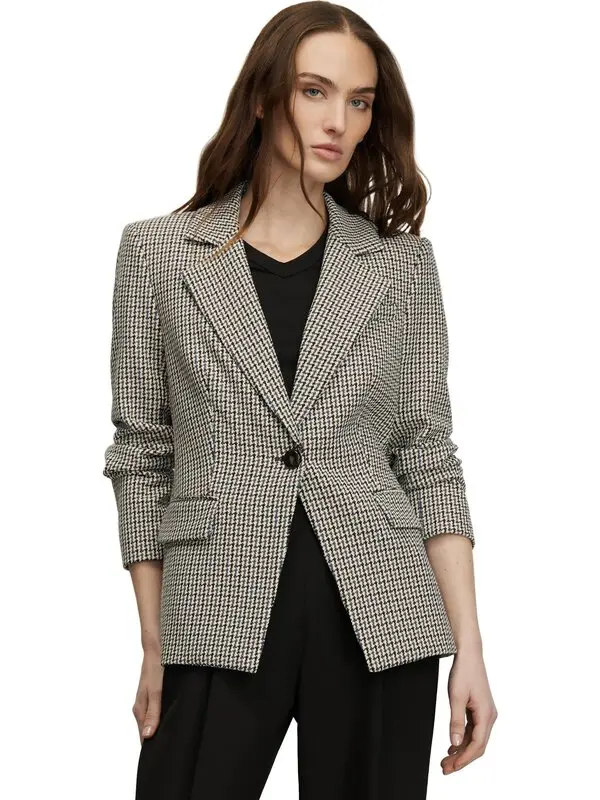 Veronica Beard Healy Houndstooth Dickey Jacket - Navy Multi