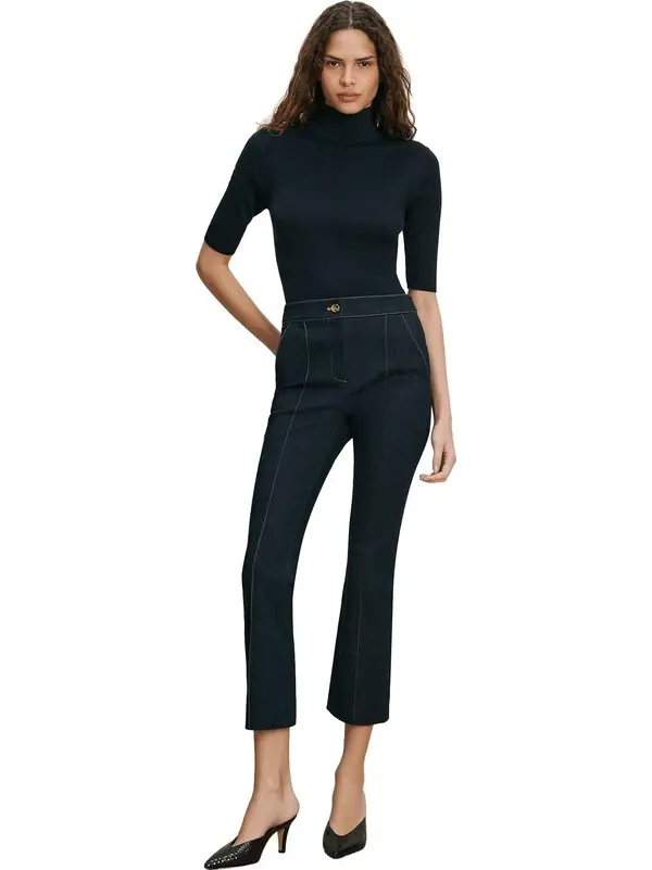 Veronica Beard Kimra Denim Kick-flare Pant - Midnight Wash