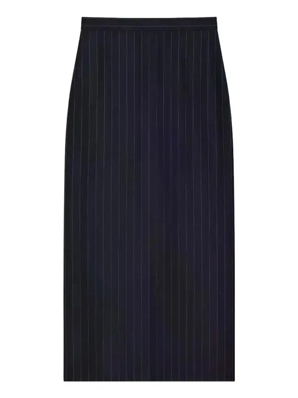 Givenchy Midi Striped Skirt In Wool - Blue