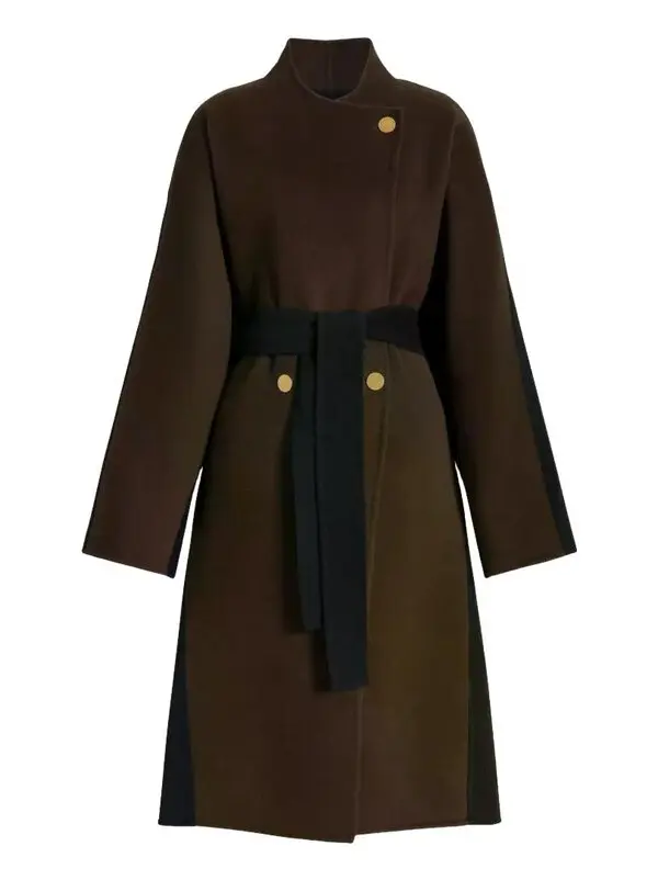 Alberta Ferretti Belted Double-breasted Coat - Brown