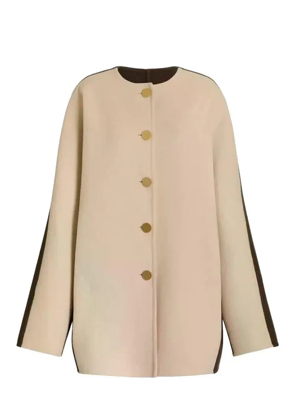 Alberta Ferretti Two-tone Button-up Coat - Neutrals