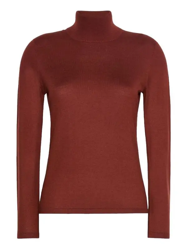Max Mara Cashmere Yarn Polo-neck Sweater - Rust