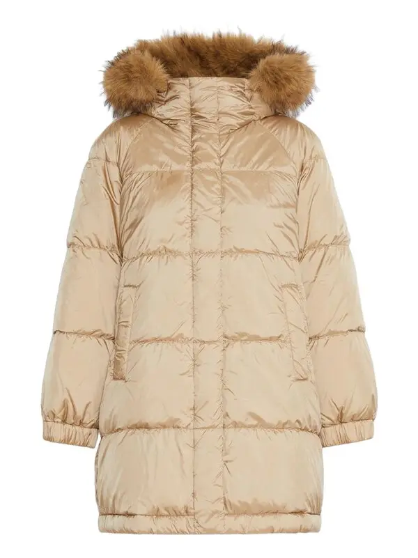 Max Mara Reversible Midi Parka In Water-repellent Plain-weave Fabric - Camel