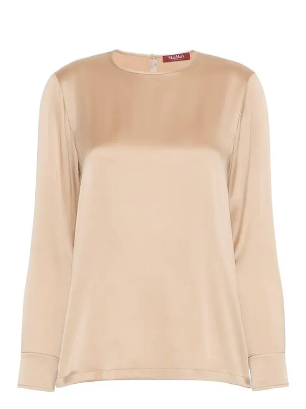 Max Mara Silk Satin Blouse - Camel