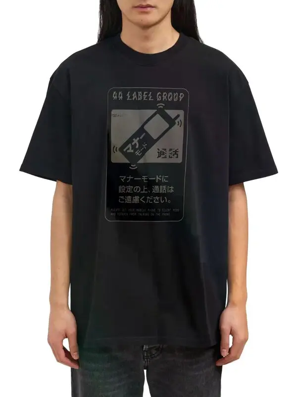 44 LABEL GROUP Mute Corrosion Graphic-print Cotton T-shirt - Black