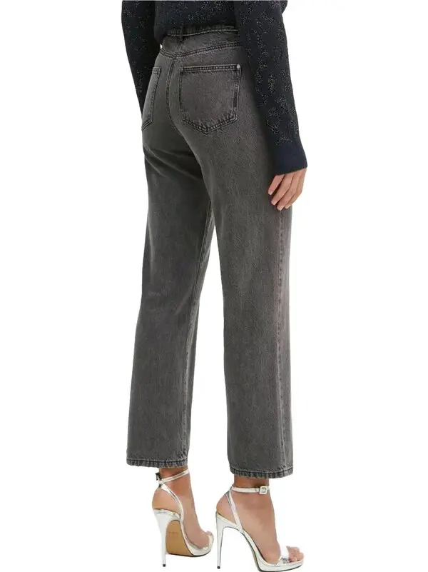 MORGAN Rhinestone-embellished Straight-leg Jeans - Grey