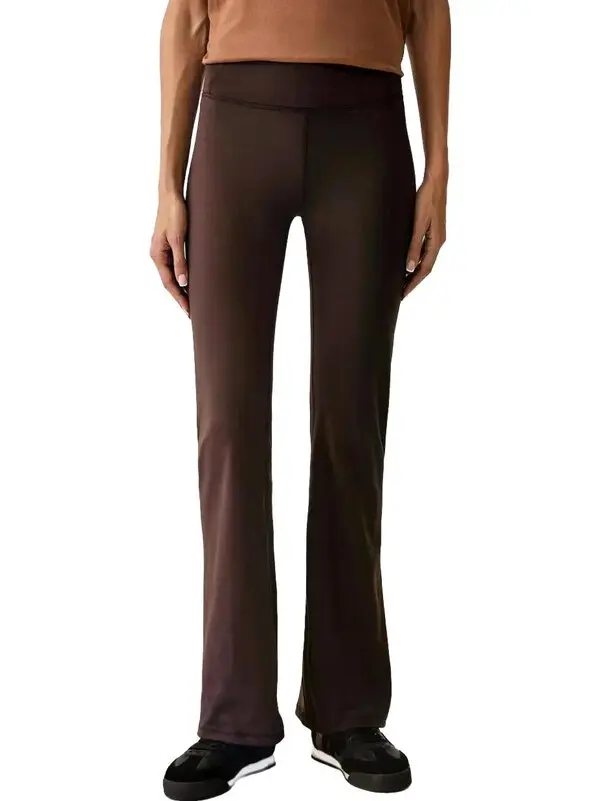 Dkny Logo-print Flared Trousers - Brown